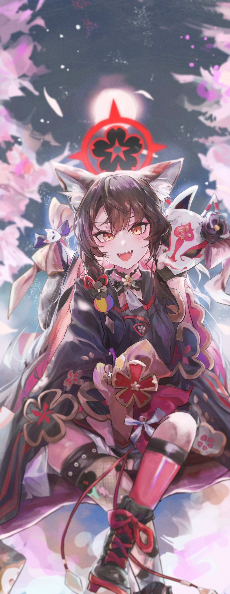 Safebooru - 1girl animal ears black serafuku blanc1771 blue archive ...