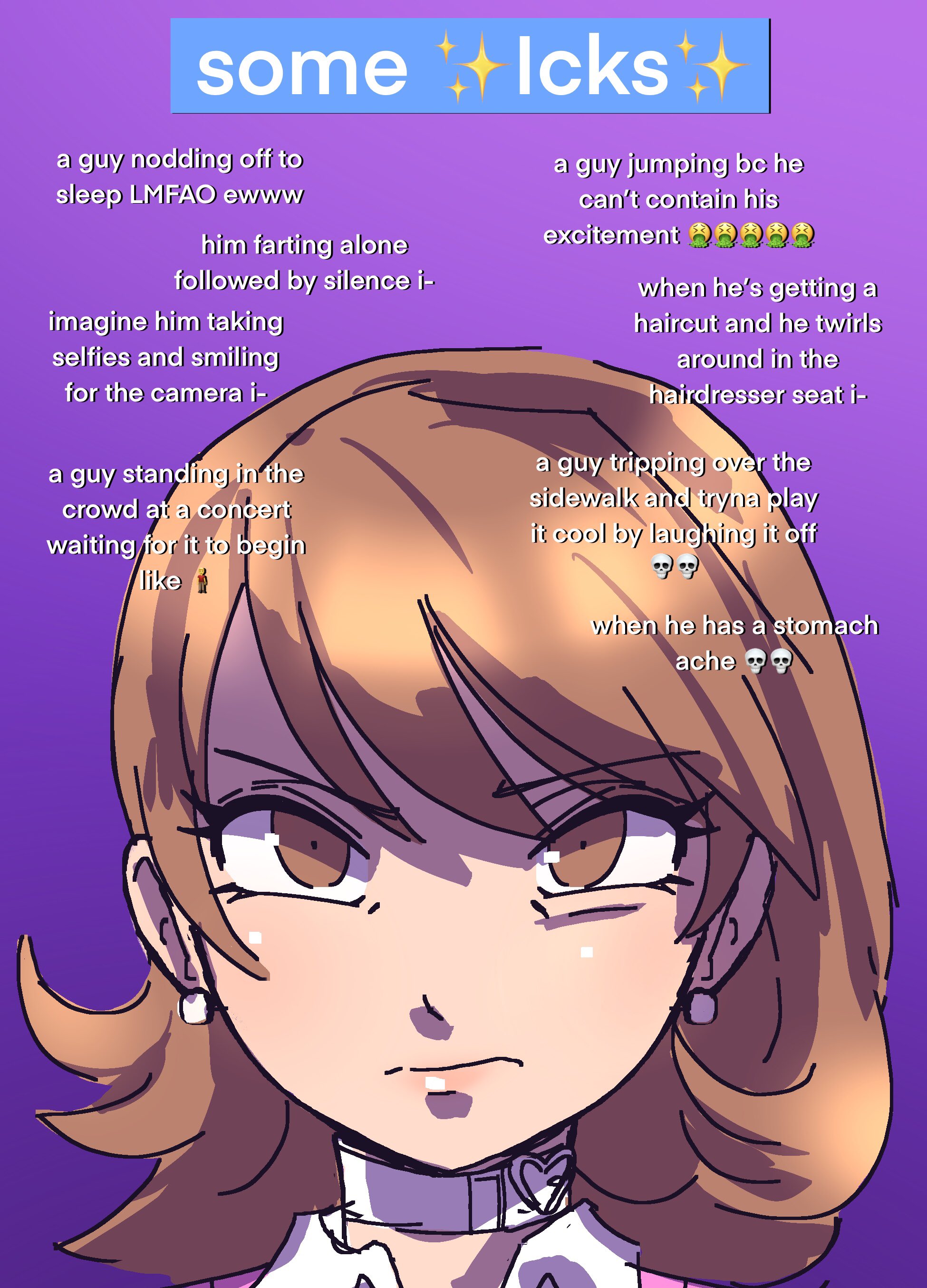 Safebooru - 1girl absurdres brown eyes brown hair choker closed mouth earrings emoji english ...