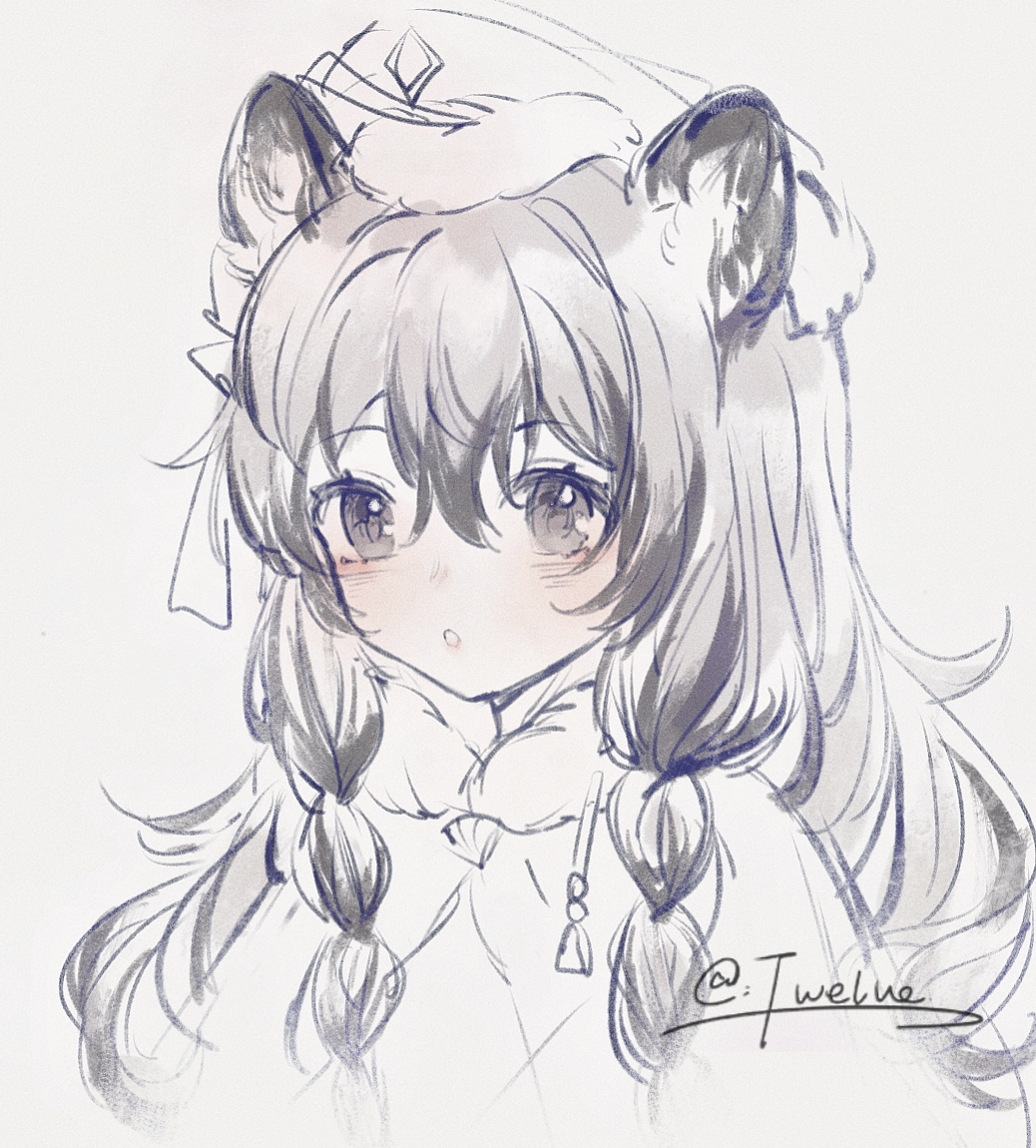 Safebooru - 1girl :o animal ear fluff animal ears arknights capelet commentary request fur ...
