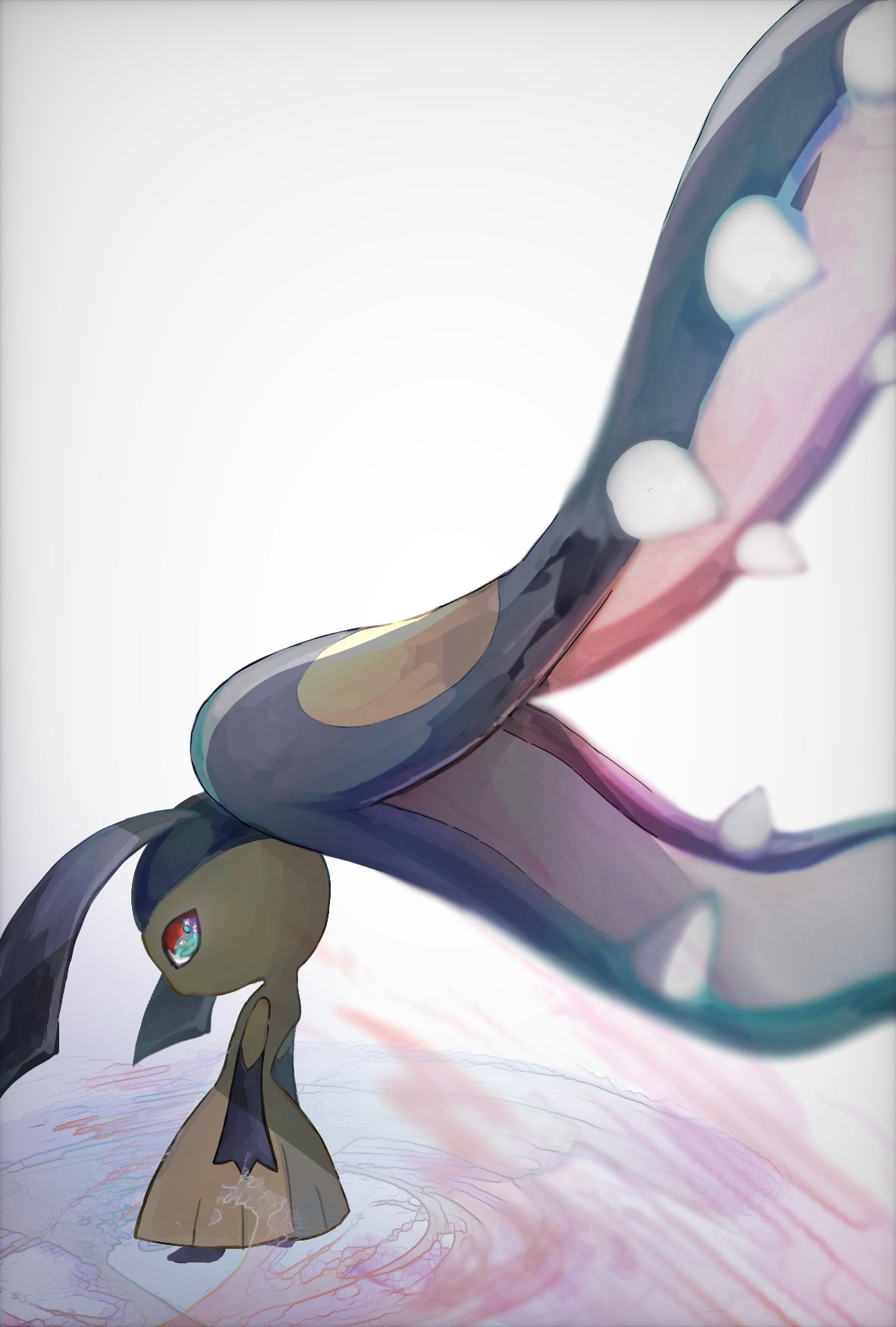 Safebooru - blurry commentary request extra mouth from side head down ...