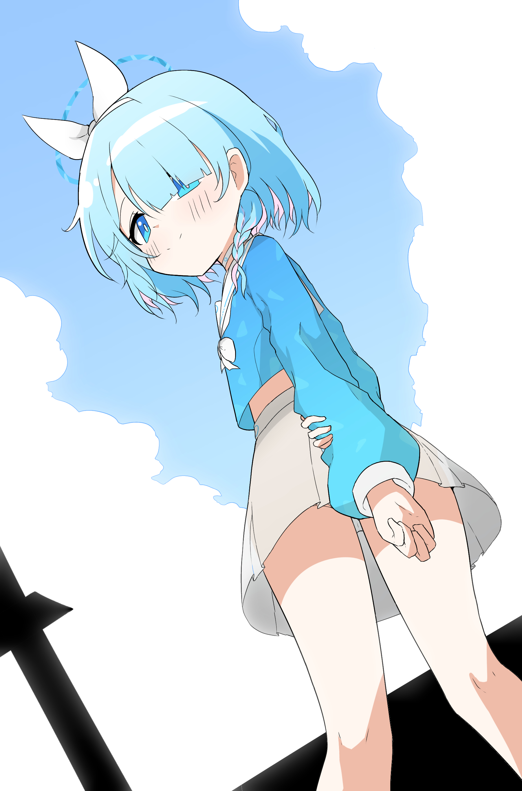 Safebooru - 1girl absurdres arona (blue archive) blue archive blue eyes blue hair blue serafuku ...
