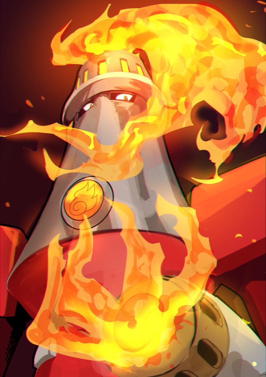 Safebooru - 1boy commentary request emblem fire fireman.exe glaring ...