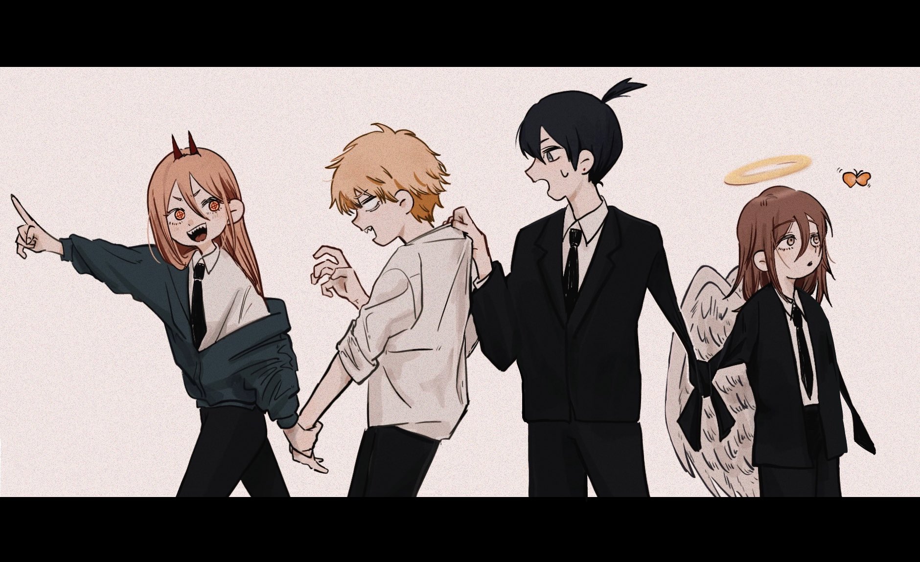 Safebooru - 1girl 3boys amputee angel angel devil (chainsaw man) angel wings armless amputee ...