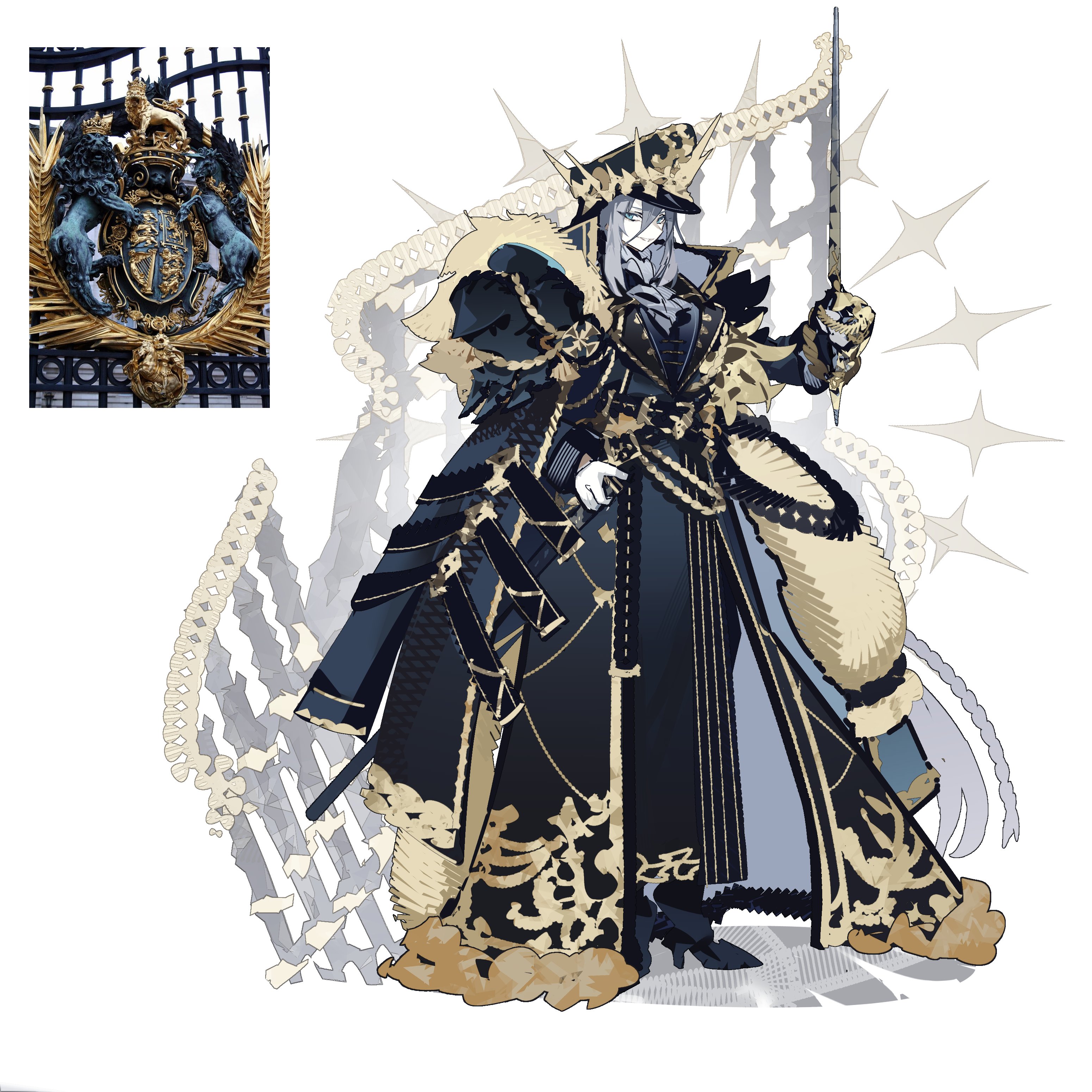 Safebooru - 1girl absurdres aiguillette ascot belt belt buckle black coat black headwear blonde ...