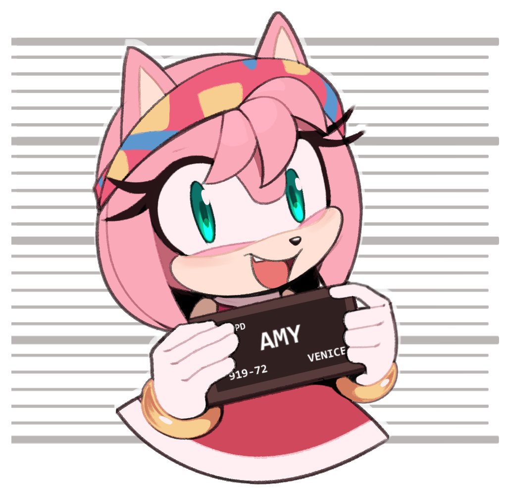 Safebooru - 1girl alternate eye color amy rose animal ears animal nose aqua eyes barbie mugshot ...
