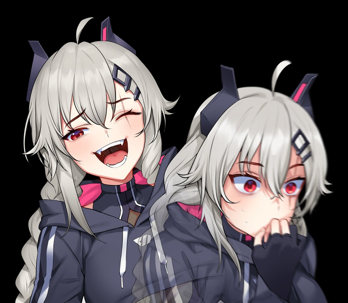 Safebooru - 1girl ahoge artist glove black background black gloves ...