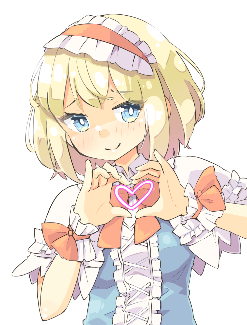 Safebooru - 1girl alice margatroid arnest blonde hair blue dress blue eyes blush capelet closed ...