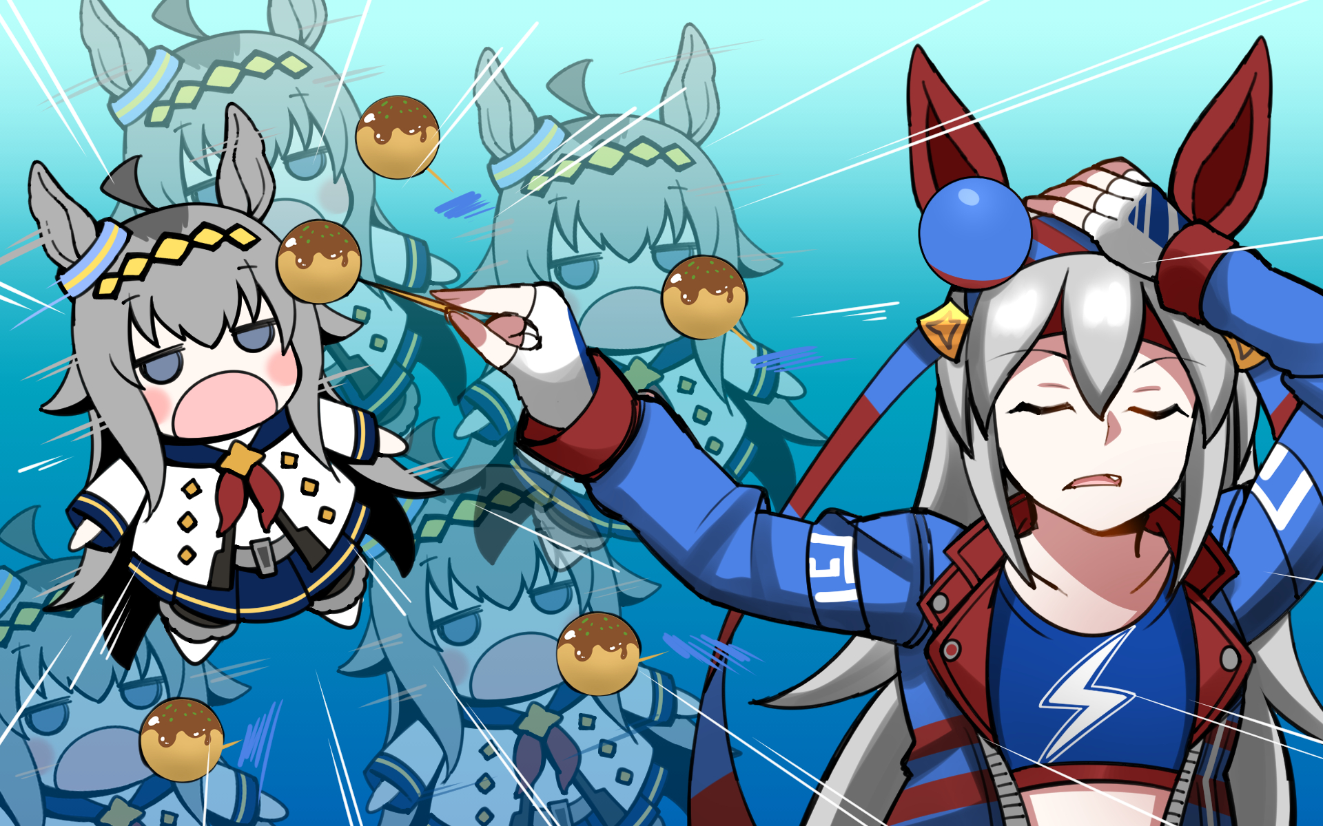 Safebooru - 2girls ahoge animal ears aramori susumu blue eyes blue ...