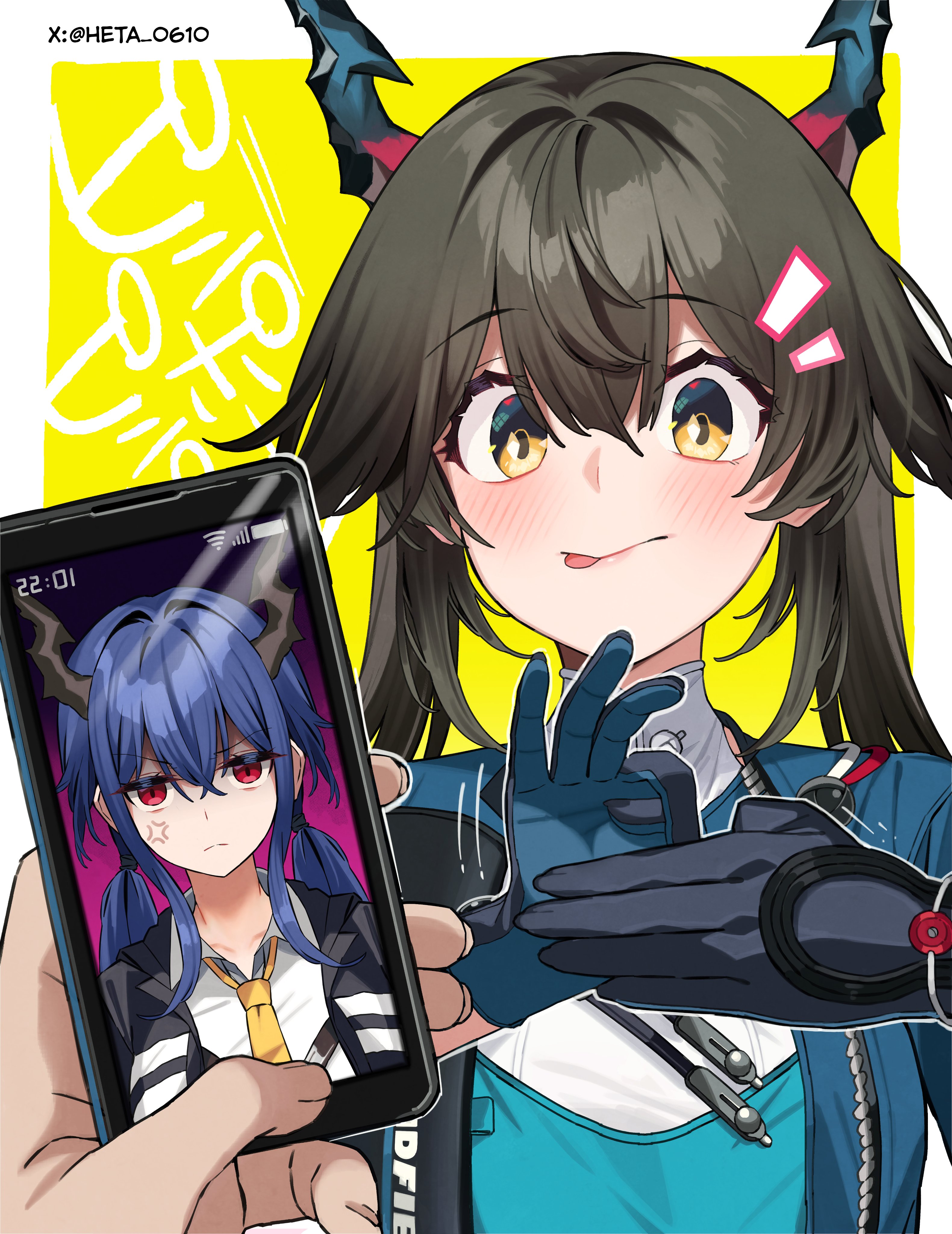 Safebooru - 1girl 1other absurdres anger vein arknights arknights ...