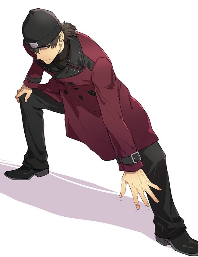 Safebooru - 1boy aragaki shinjirou beanie black footwear black hair black headwear black pants ...