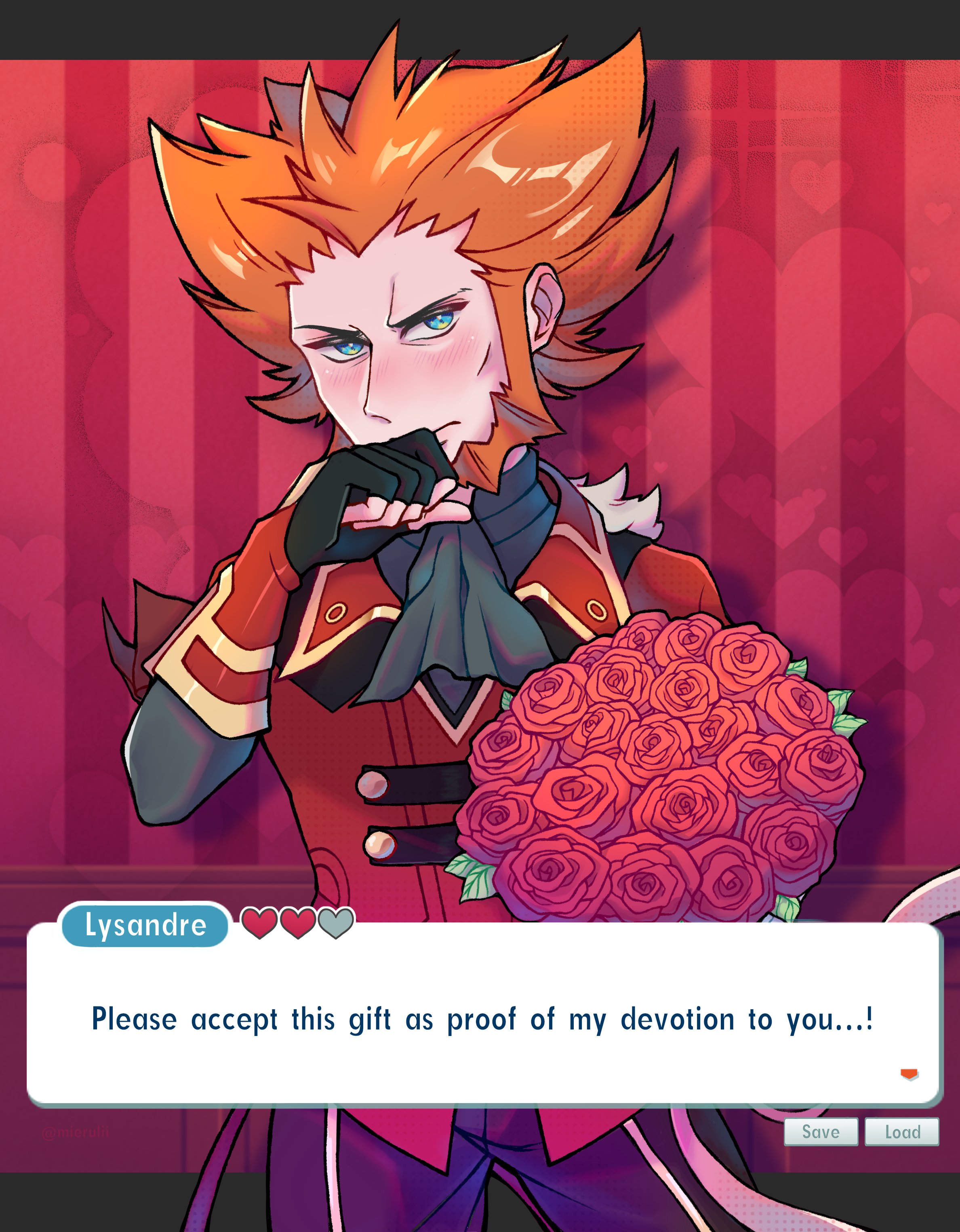 Safebooru - 1boy absurdres beard blue eyes bouquet character name ...