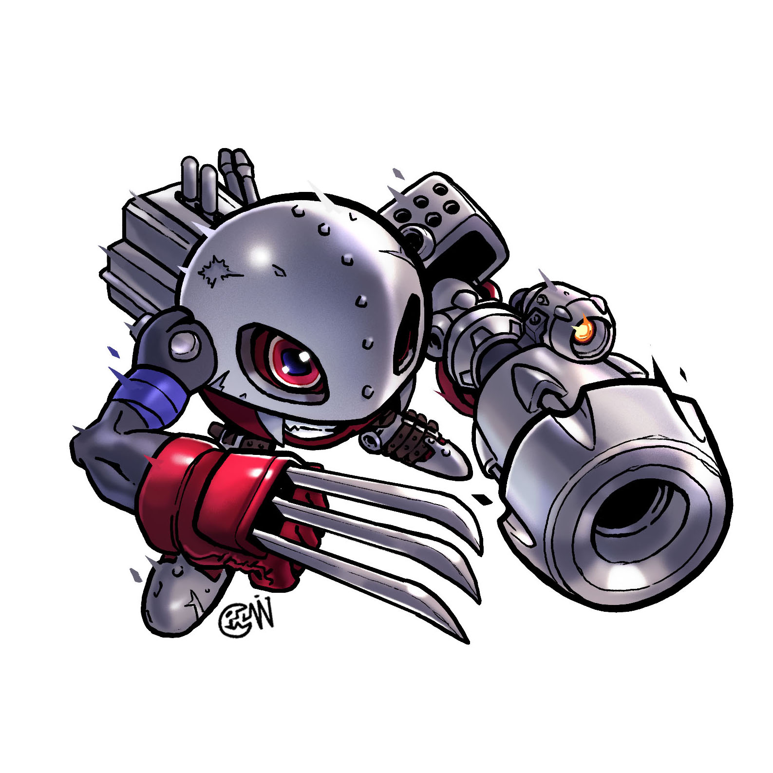 Safebooru - arm cannon blue eyes claws cwdw digimon digimon (creature ...