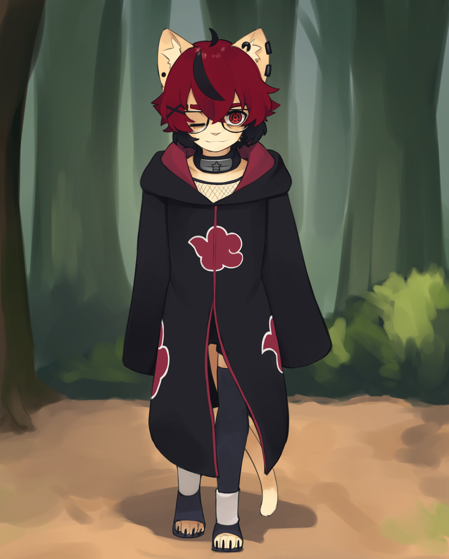 Safebooru - 1girl ;3 aeiou (yoako) akatsuki uniform animal ears animal ...