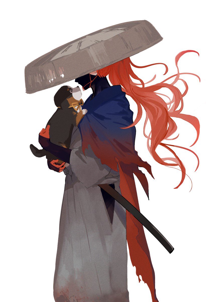 Safebooru - 1boy animal blue cloak bridal gauntlets chago ...