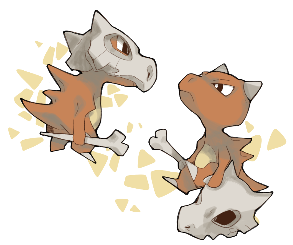 Safebooru - black eyes bone bright pupils claws creature cubone frown ...