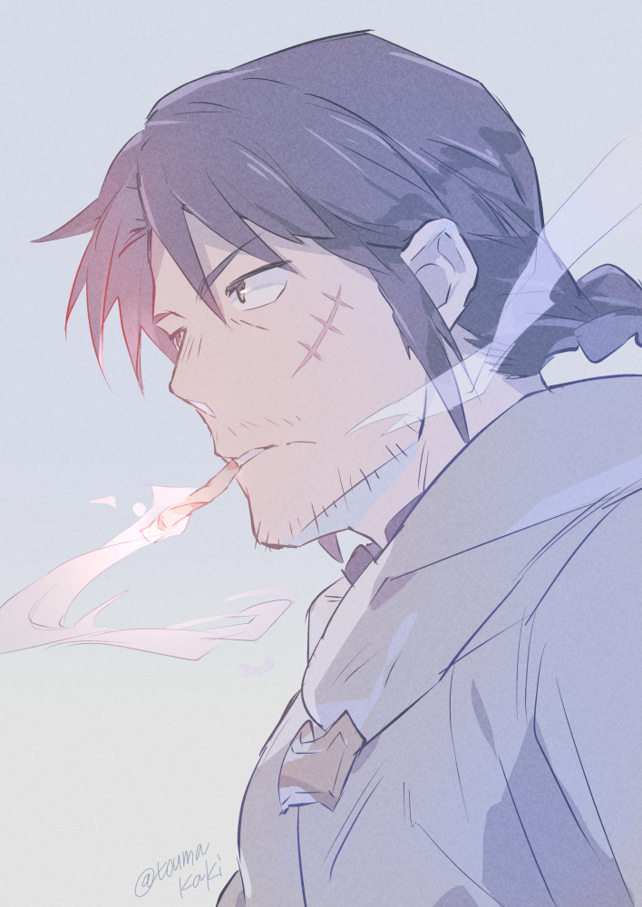 Safebooru - 1boy braid braided ponytail dasshu (dashi now) from below ...
