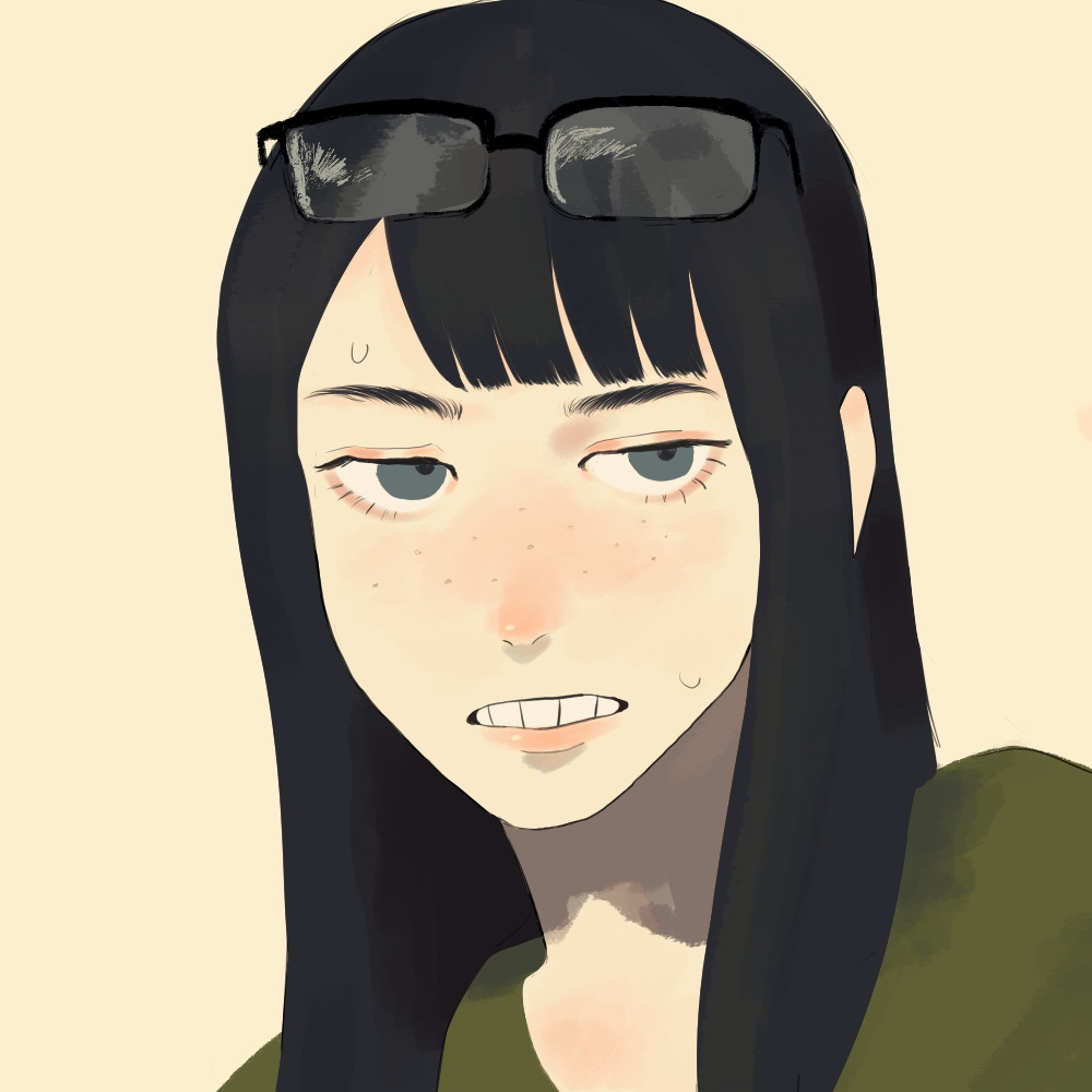 Safebooru 1girl Averting Eyes Black Hair Blue Eyes Brown Background 7932