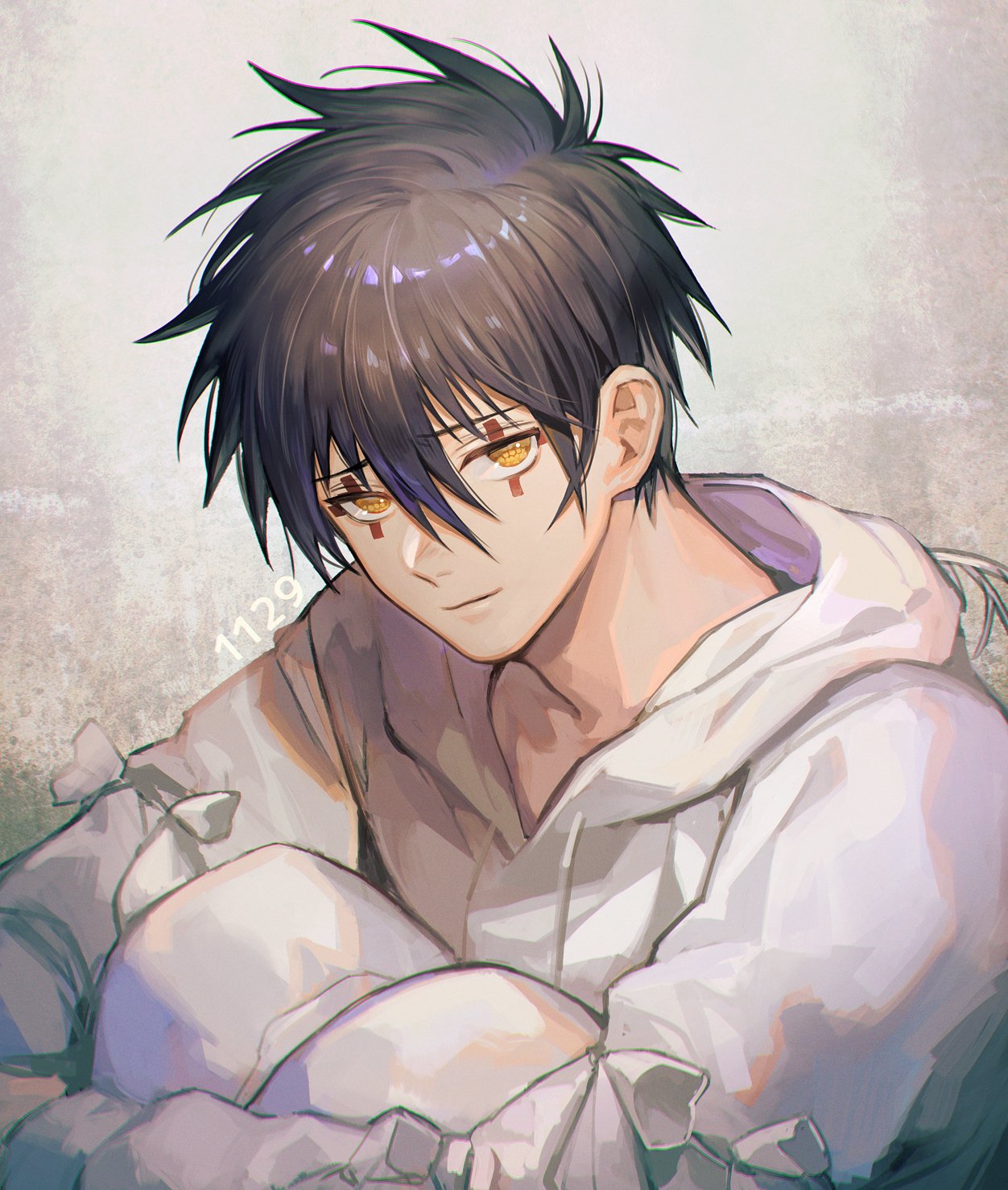 Safebooru - 1boy black hair dokuga dorohedoro feet out of frame grey ...