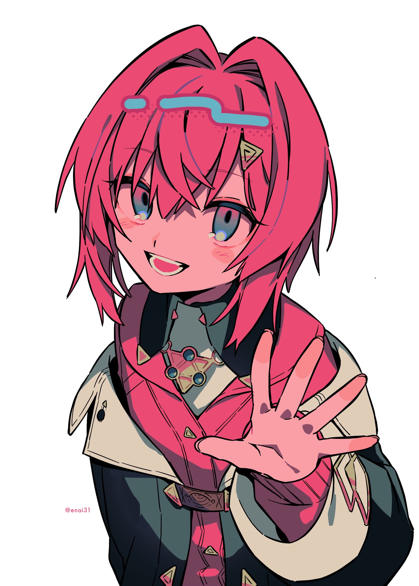 Safebooru - :d ange katrina ange katrina (1st costume) black coat blue eyes blush cardigan coat ...