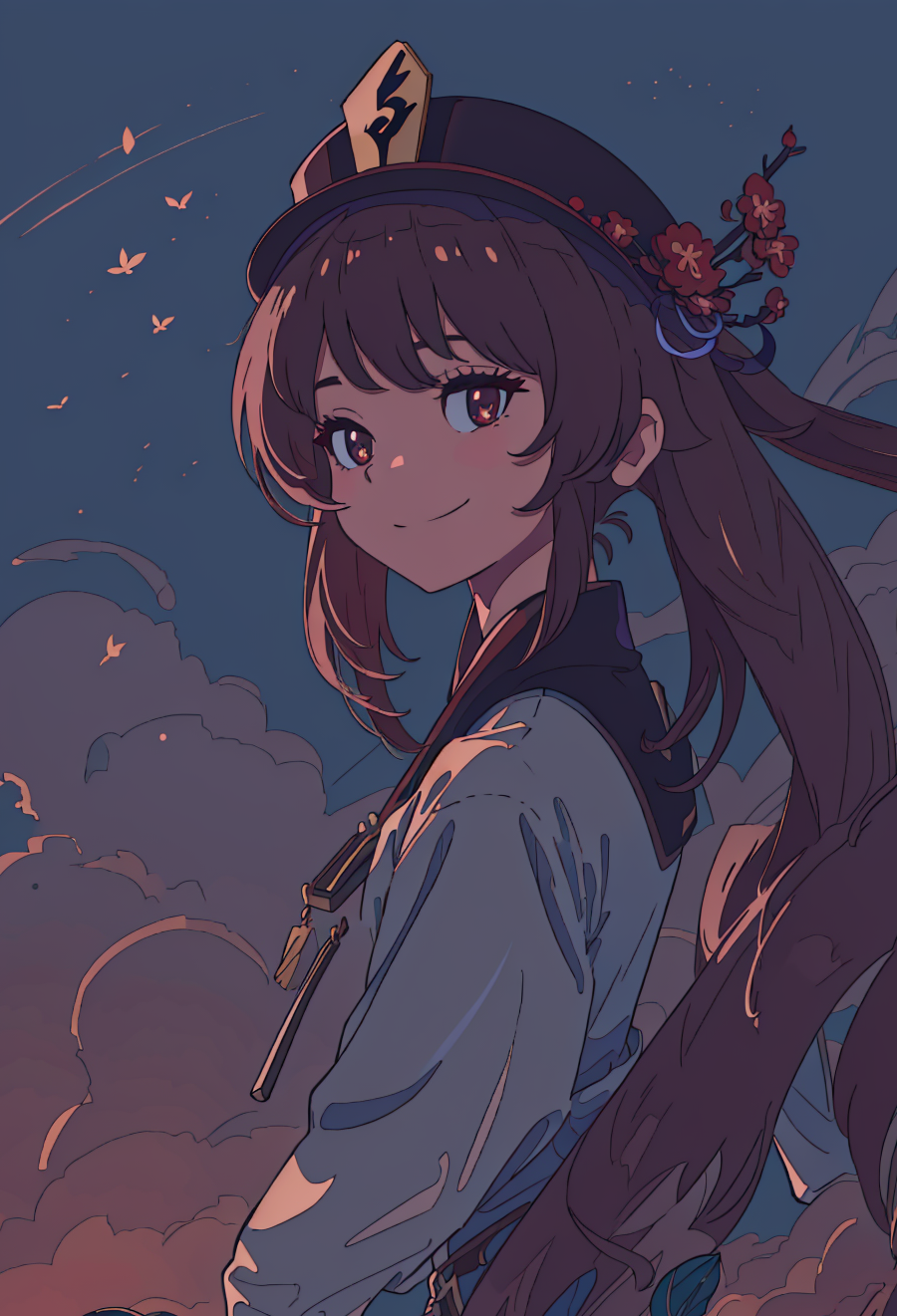 Safebooru - 1girl black headwear brown eyes brown hair closed mouth ...