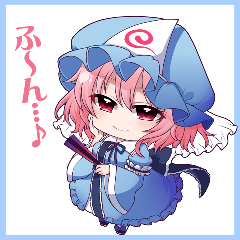 Safebooru - 1girl black footwear blue headwear blue kimono blue ribbon ...