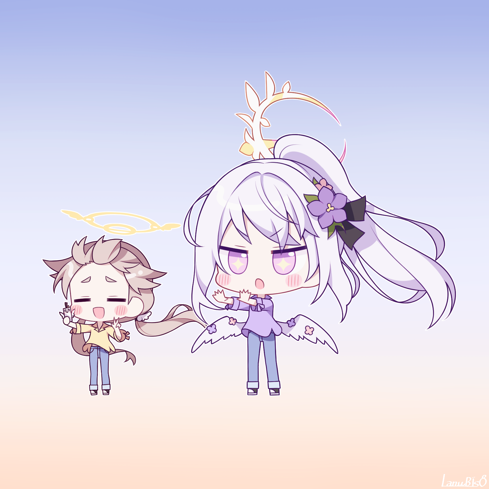 Safebooru - 2girls alternate costume alternate hairstyle azusa (blue archive) blue archive brown ...