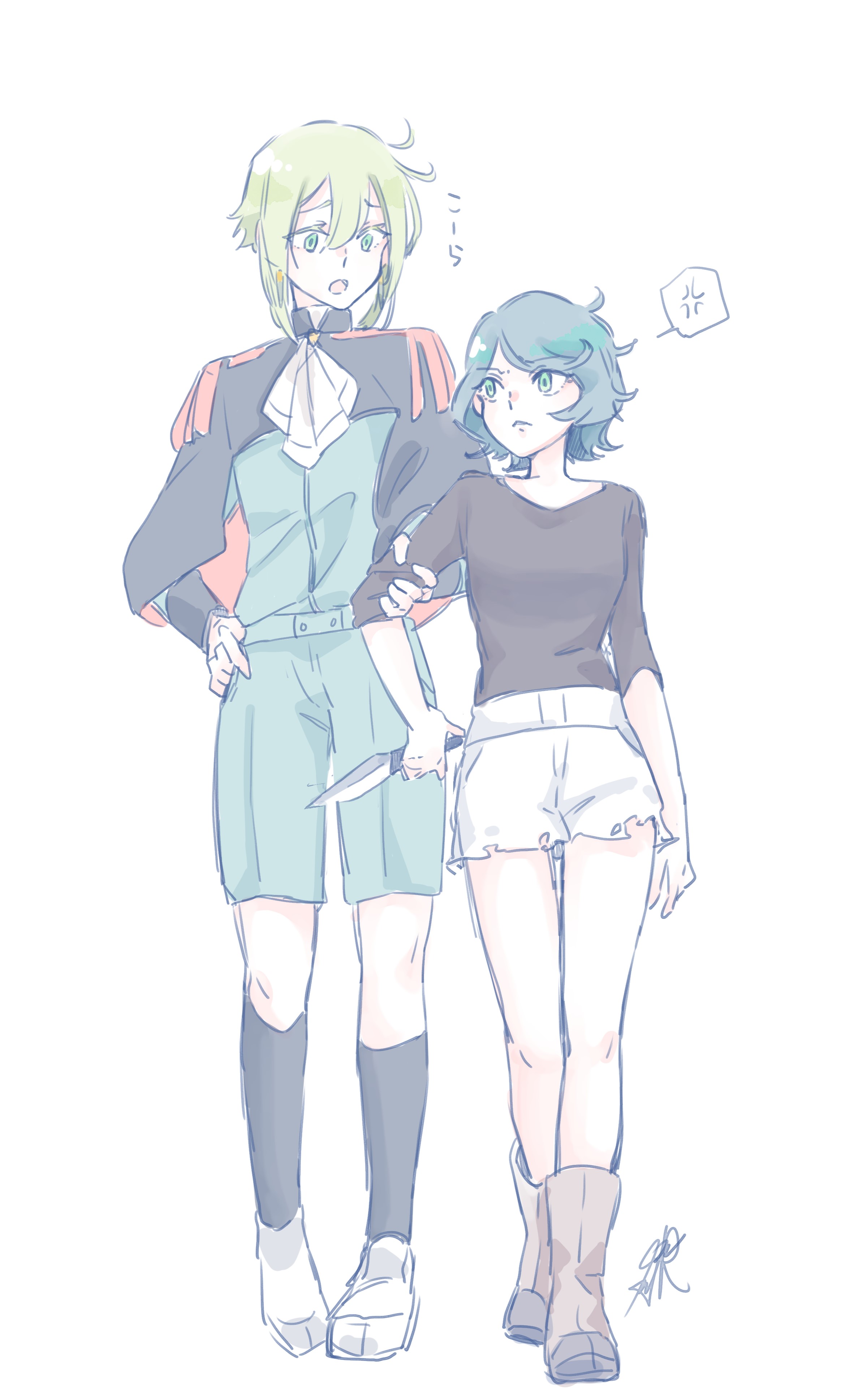 Safebooru - 1boy 1girl :o absurdres anger vein angry ascot asticassia school uniform black shirt ...