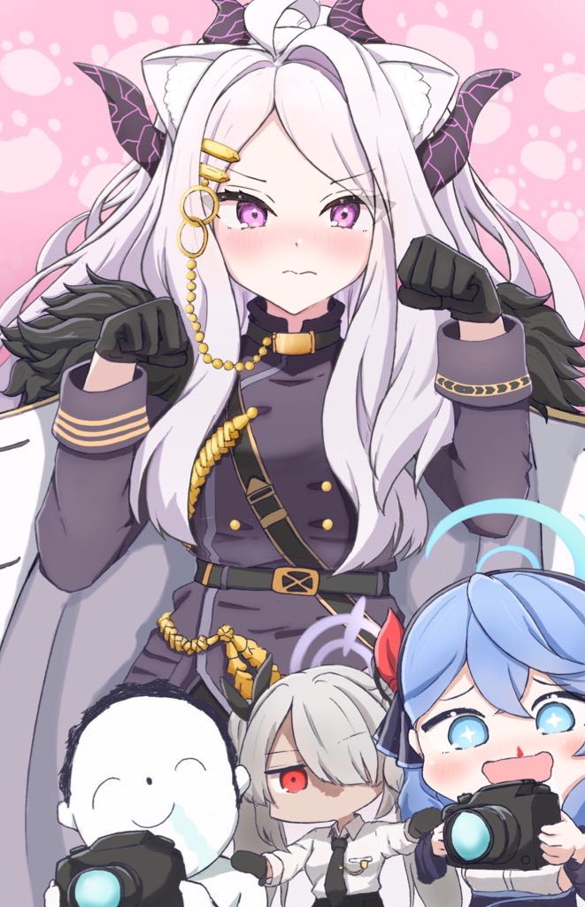 Safebooru - ahoge ako (blue archive) animal ears belt black gloves blue archive blush camera cat ...