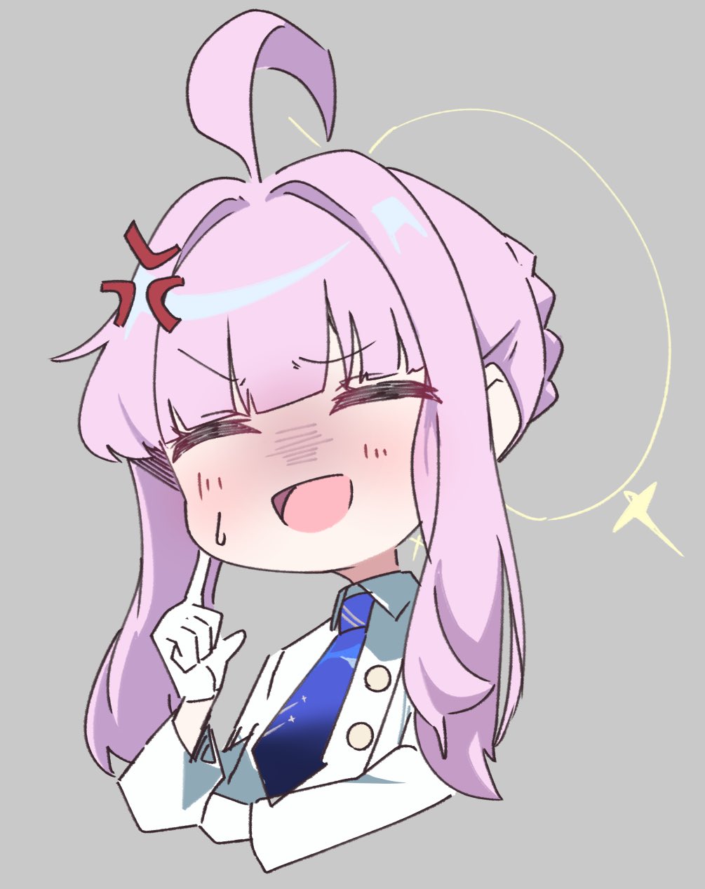 Safebooru - 1girl ahoge anger vein blue archive blue necktie braid ...