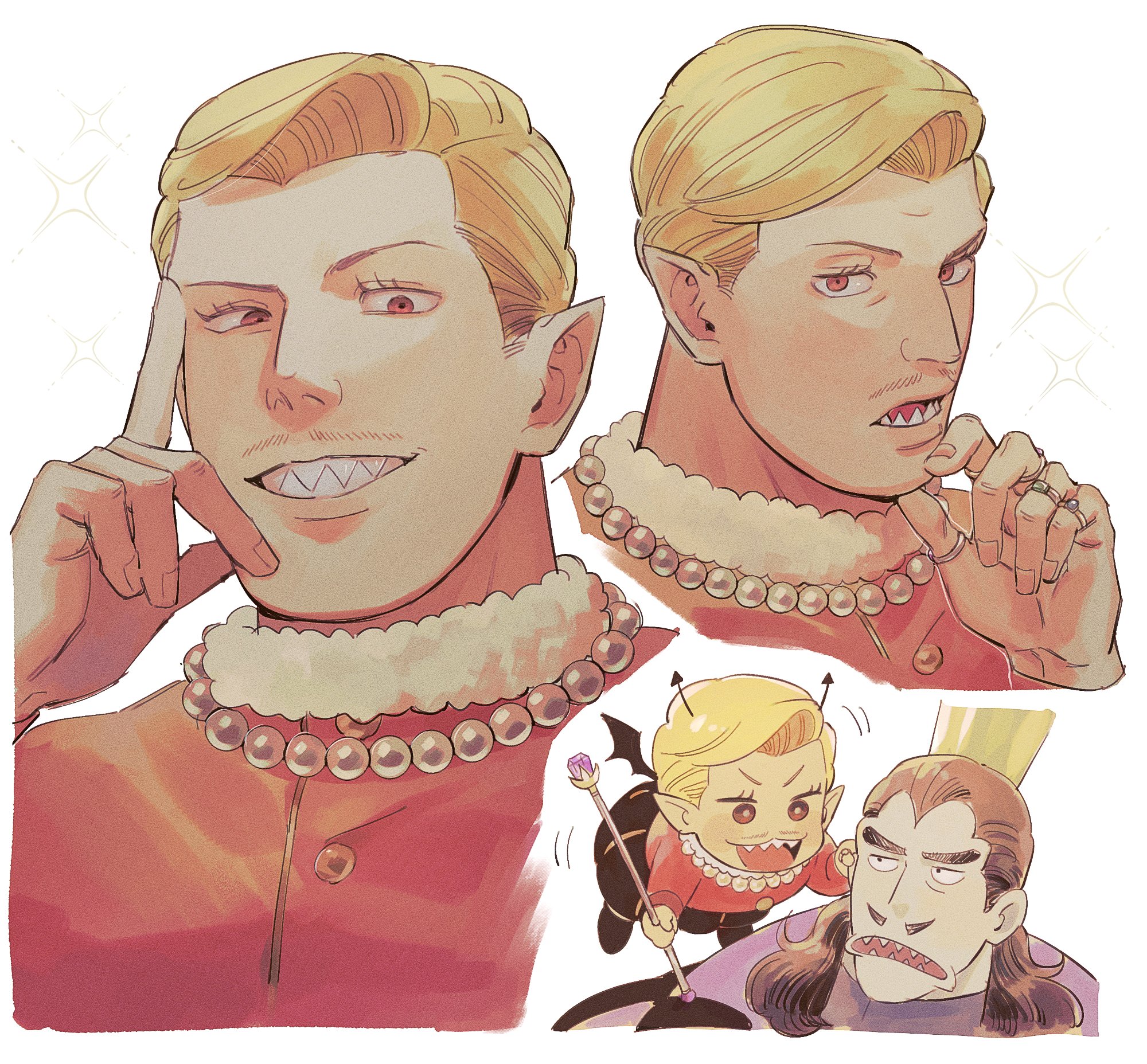 Safebooru - 2boys black eyes black hair blonde hair brothers cape ...