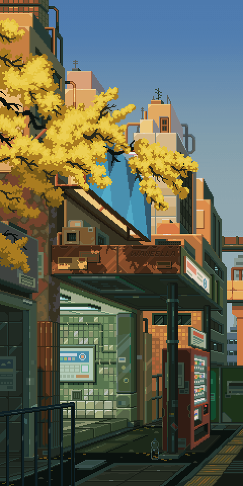 Safebooru - animated animated gif blue sky building city clear sky ...