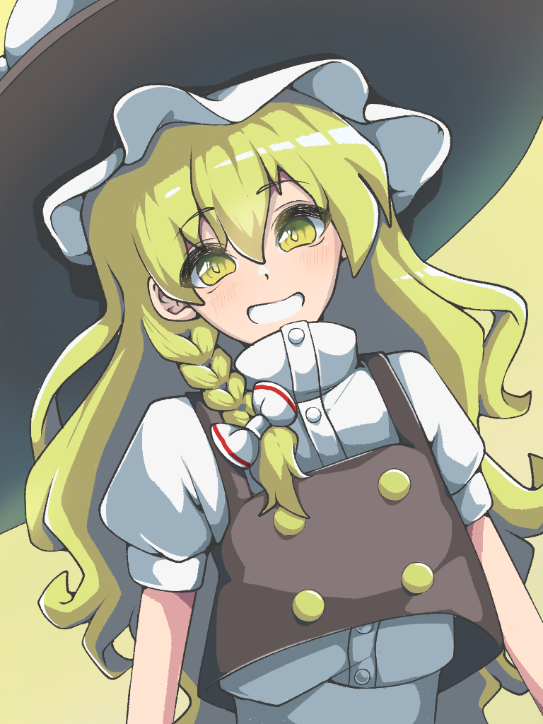 Safebooru - 1girl apron blonde hair bow braid broom hair bow hat hat bow kirisame marisa long ...