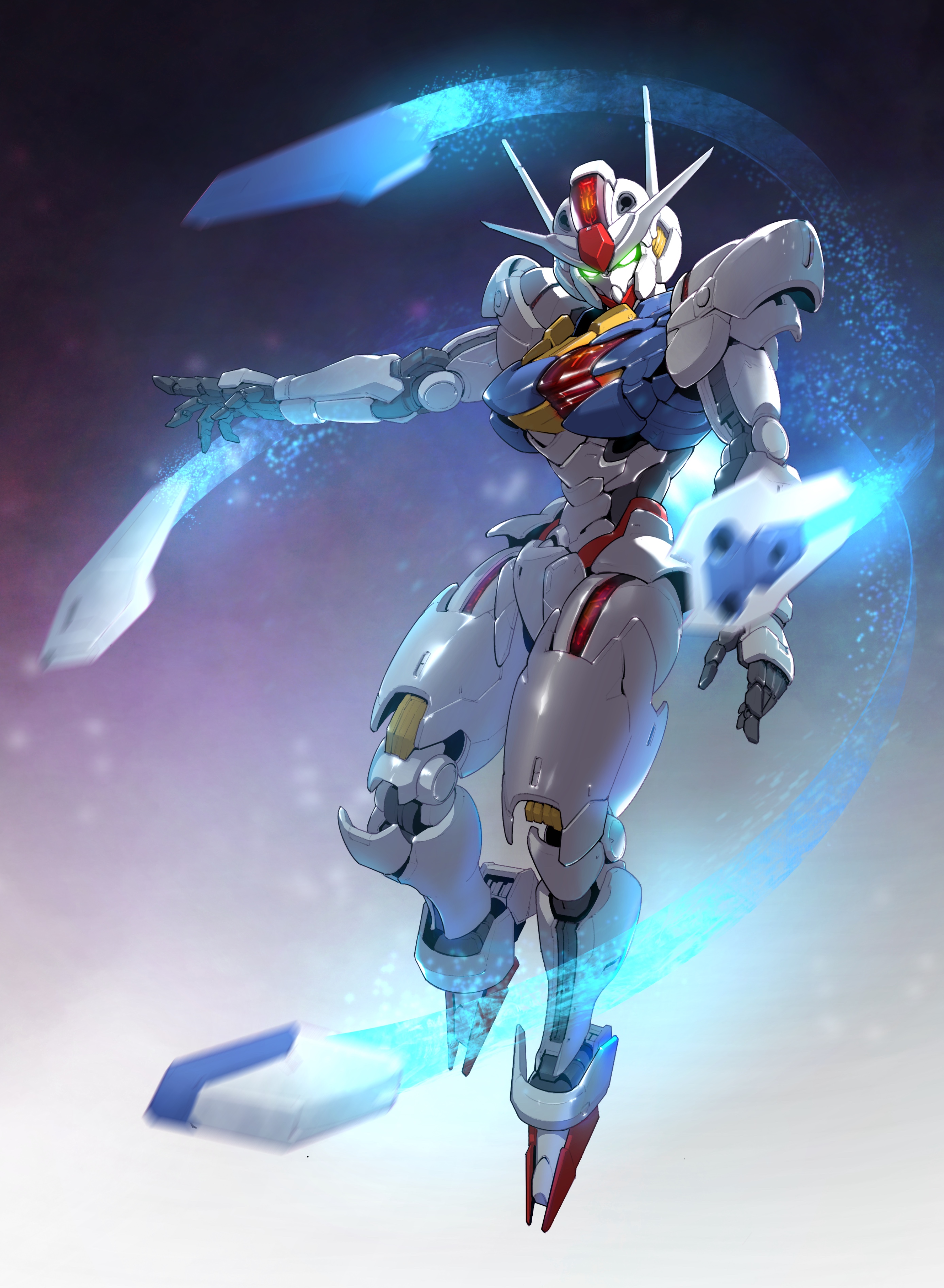 Safebooru - absurdres arm at side bit (gundam) full body glowing ...