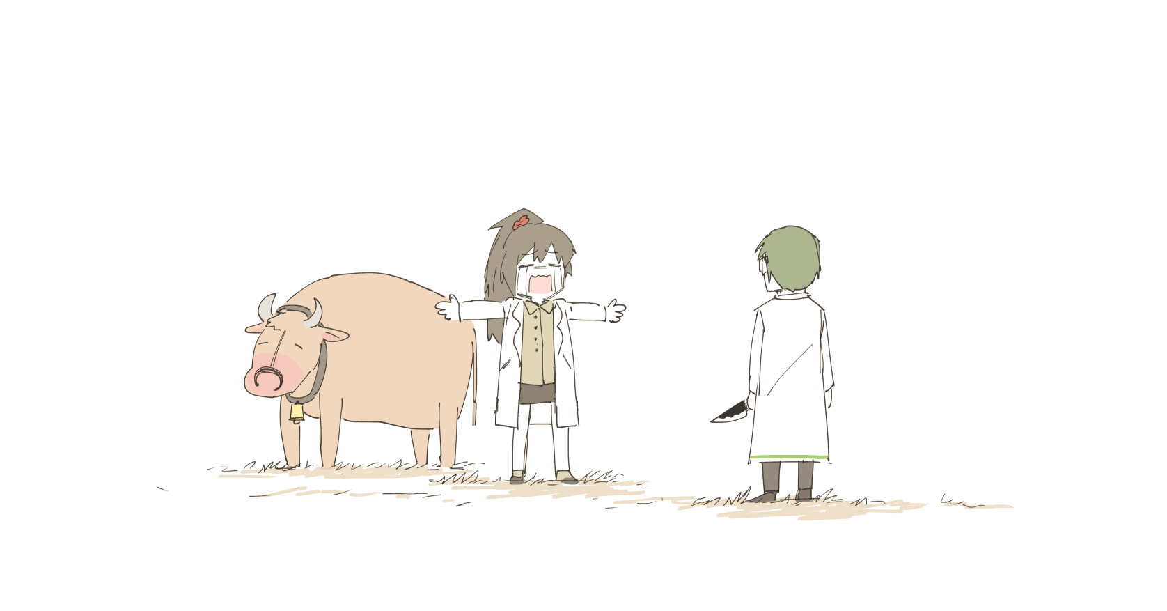 Safebooru - 1boy 1girl animal ears bell black footwear black pants ...