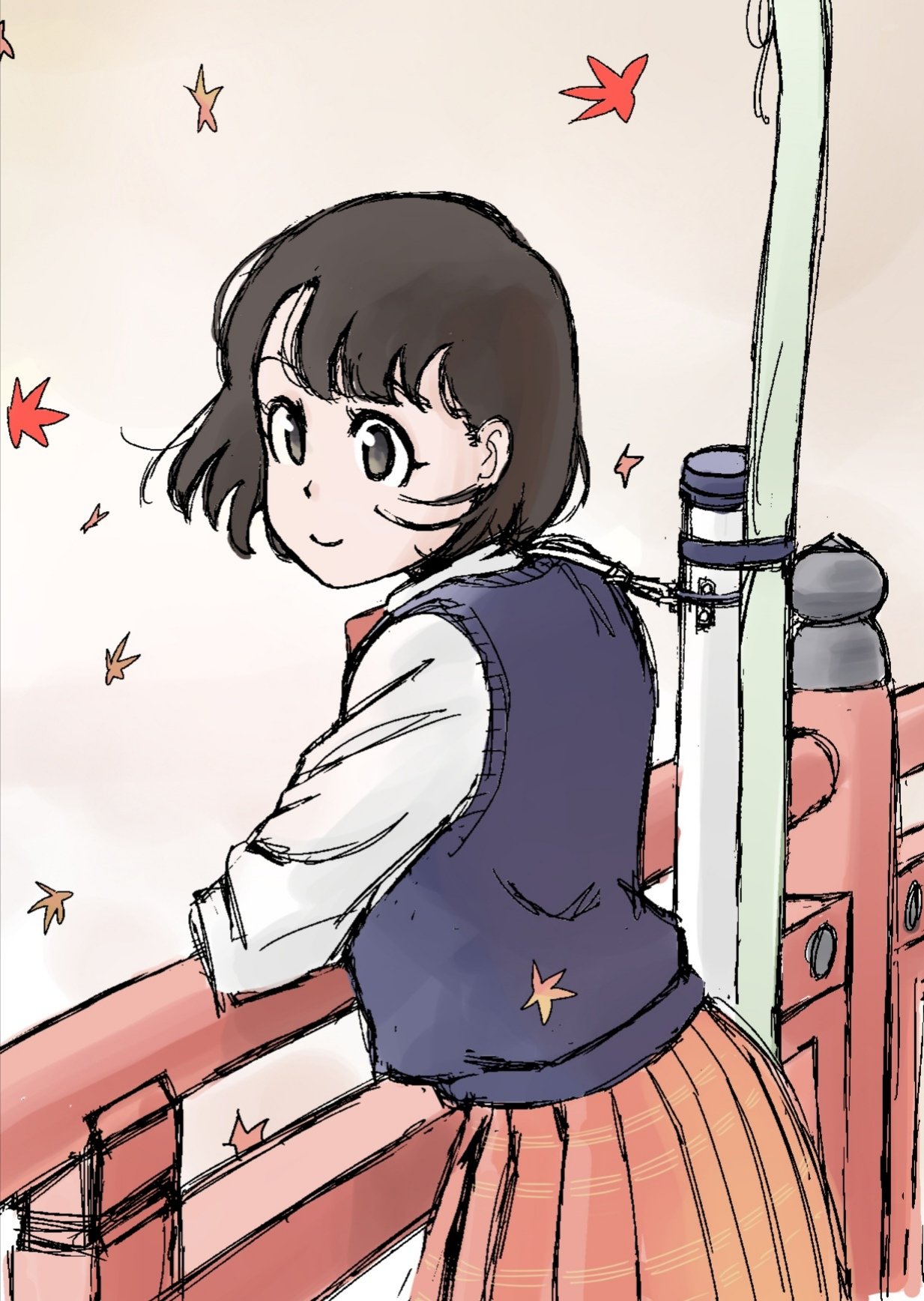 Safebooru - 1girl amano saku archery asymmetrical bangs autumn autumn ...