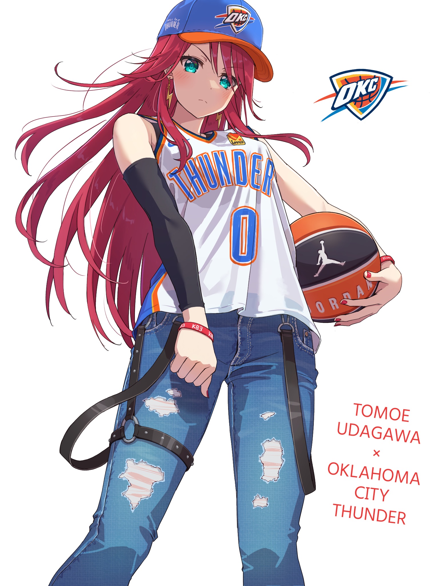 Safebooru - 1girl ball bang dream! basketball basketball (object) basketball uniform blush denim ...
