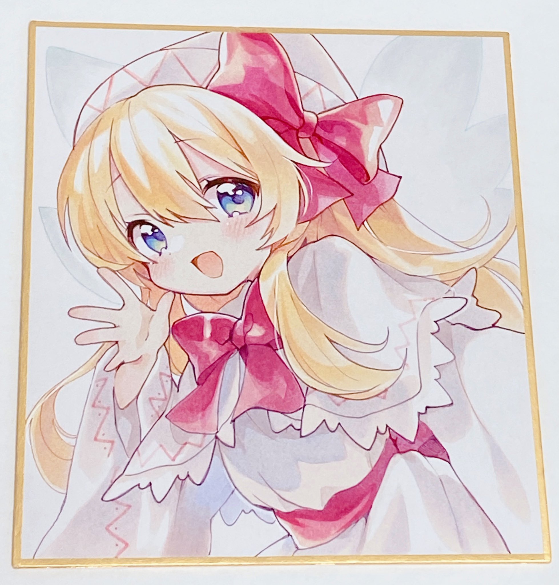 Safebooru - 1girl blonde hair blue eyes bow bowtie capelet commentary request dress highres lily ...