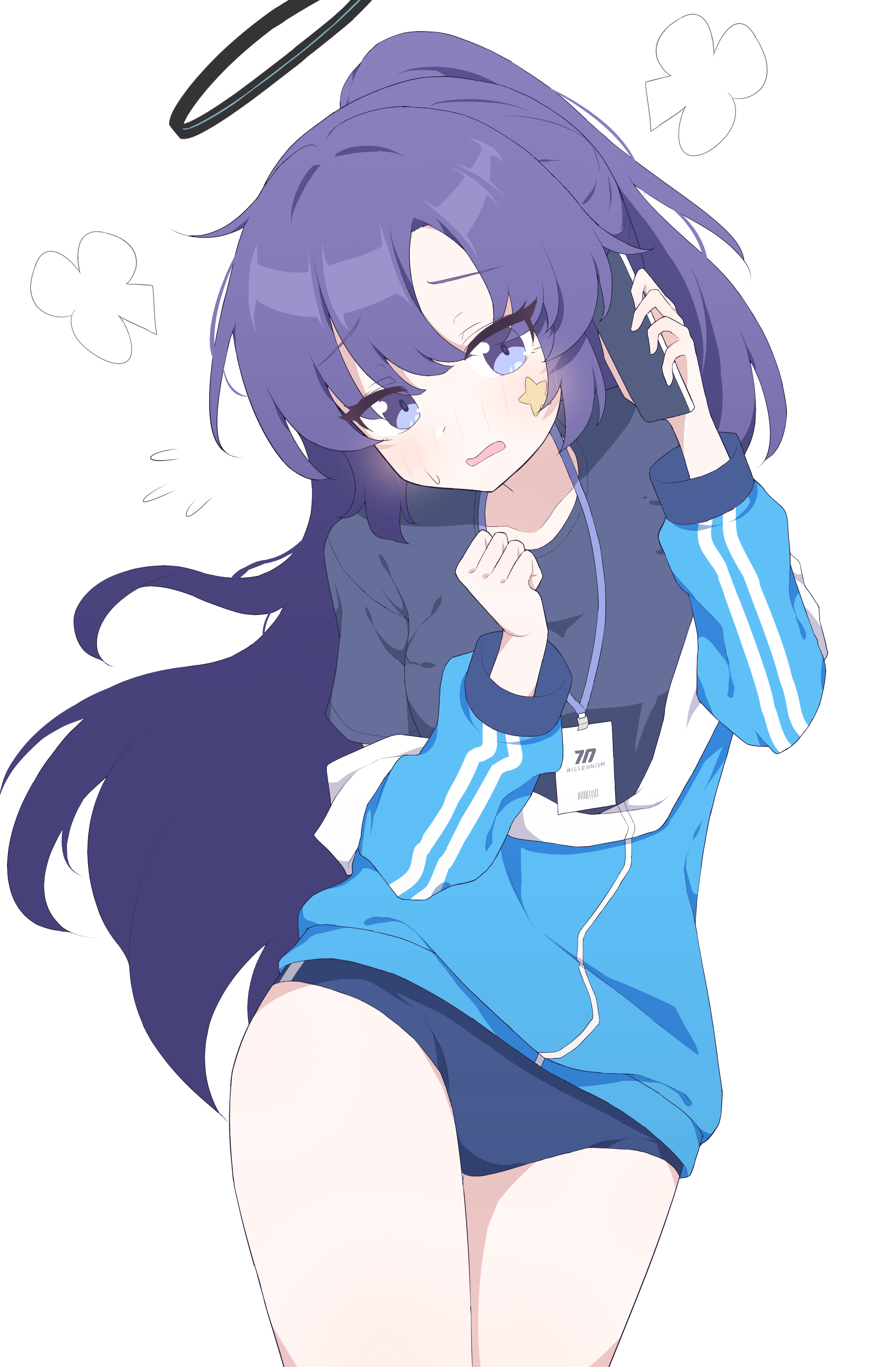 Safebooru - 1girl absurdres blue archive blue buruma blue eyes blue hair buruma gym shirt gym ...