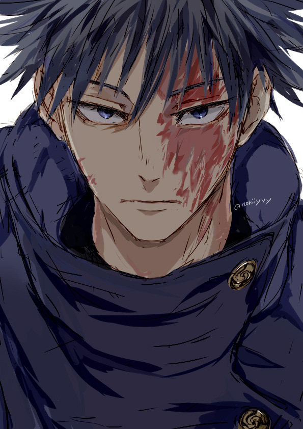 Safebooru - 1boy black hair blue eyes buttons closed mouth commentary ...