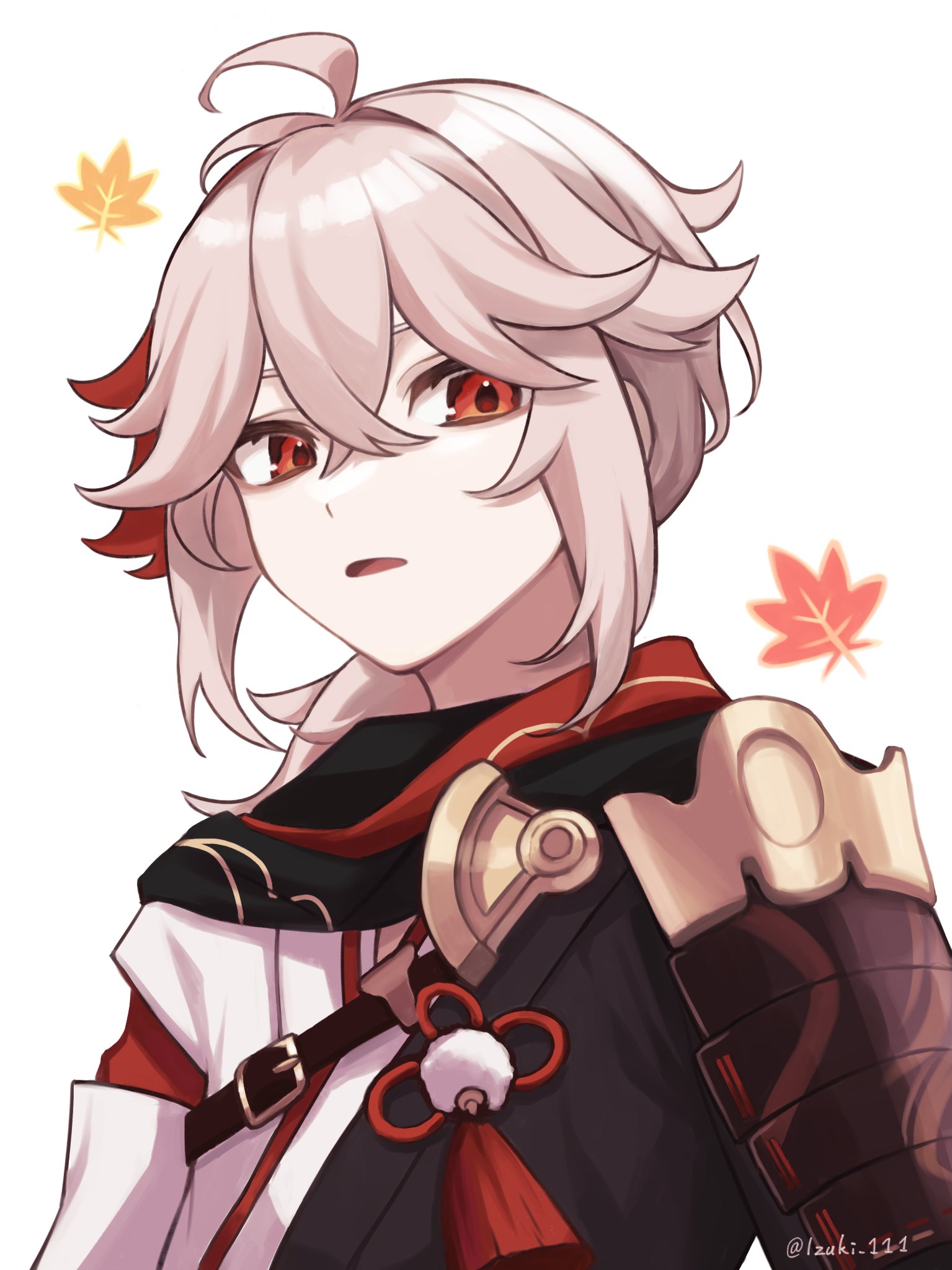 Safebooru - 1boy 39 iduki armor crossed bangs genshin impact grey hair hair between eyes highres ...