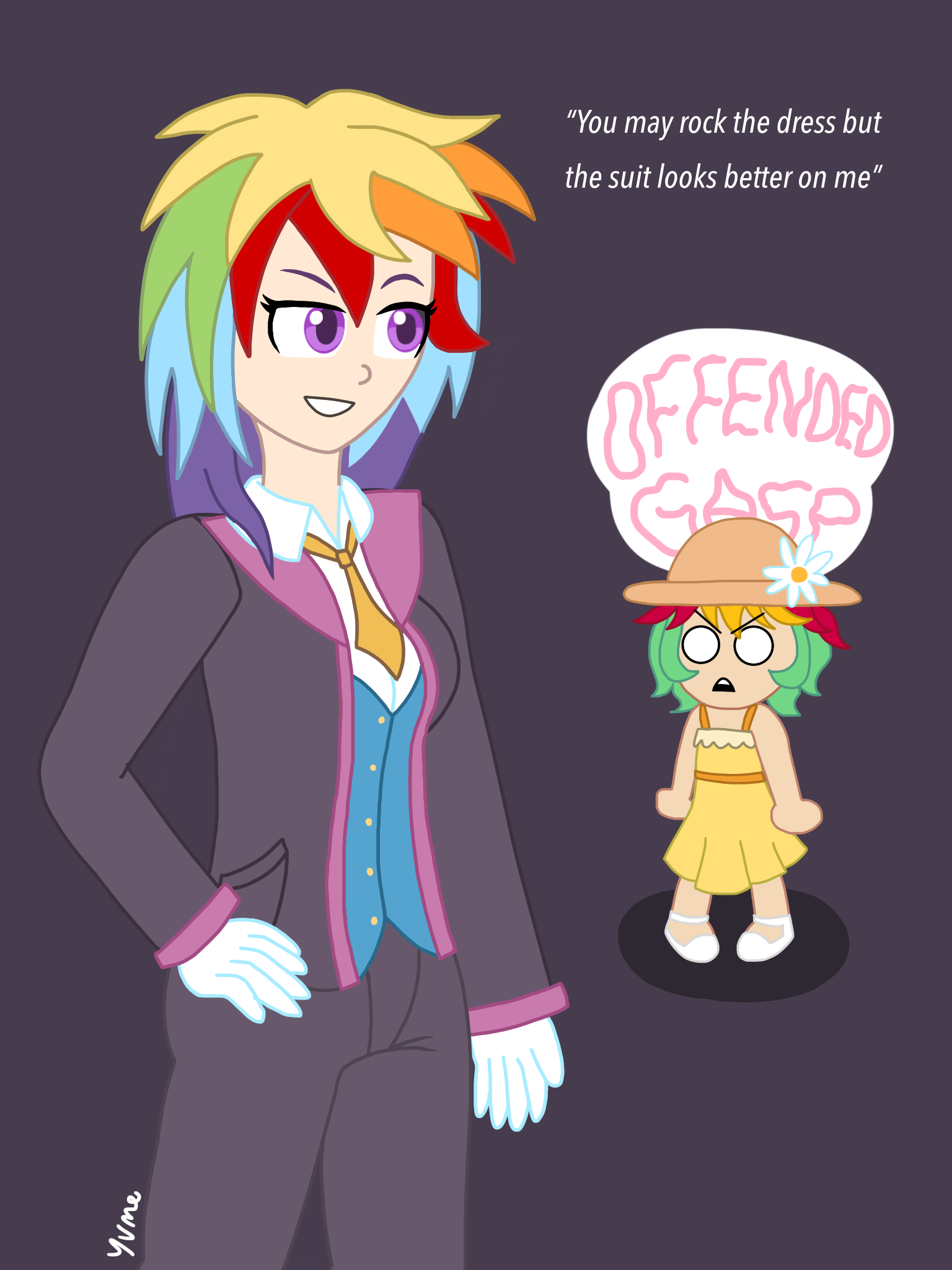 Safebooru - 2girls crush crush female iro (crush crush) rainbow hair violet eyes | 4411458