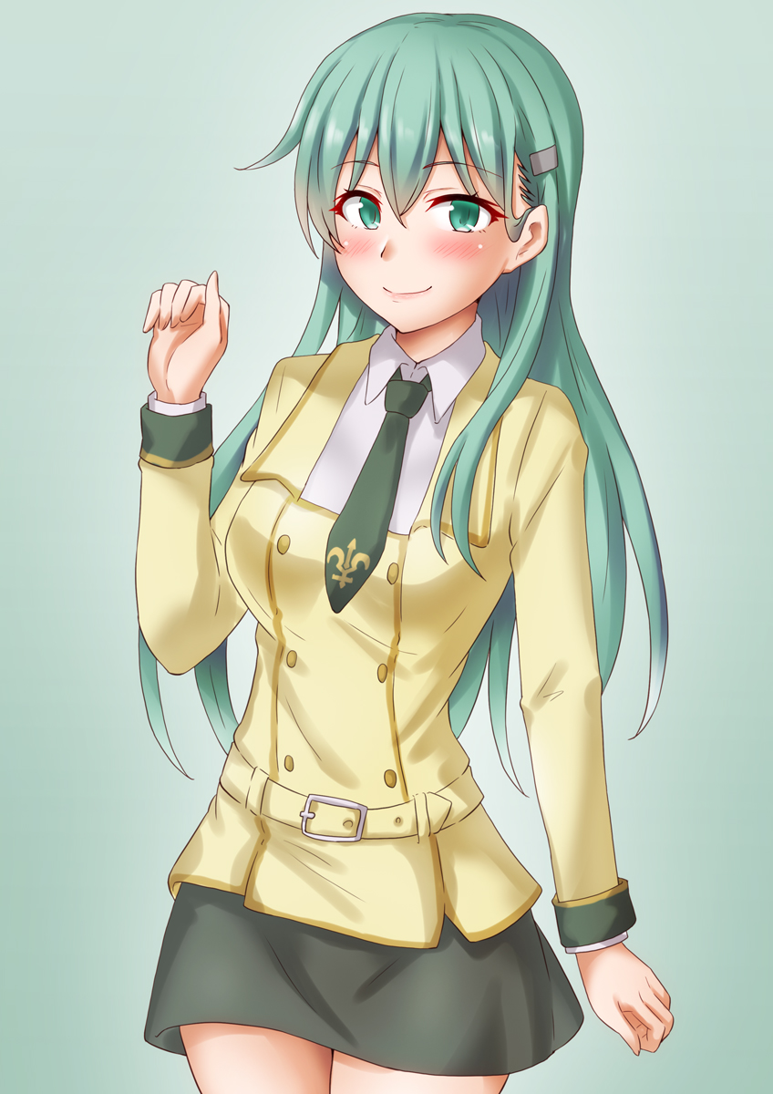 Safebooru - 1girl alternate costume anti (untea9) aqua eyes aqua hair ashford academy school ...