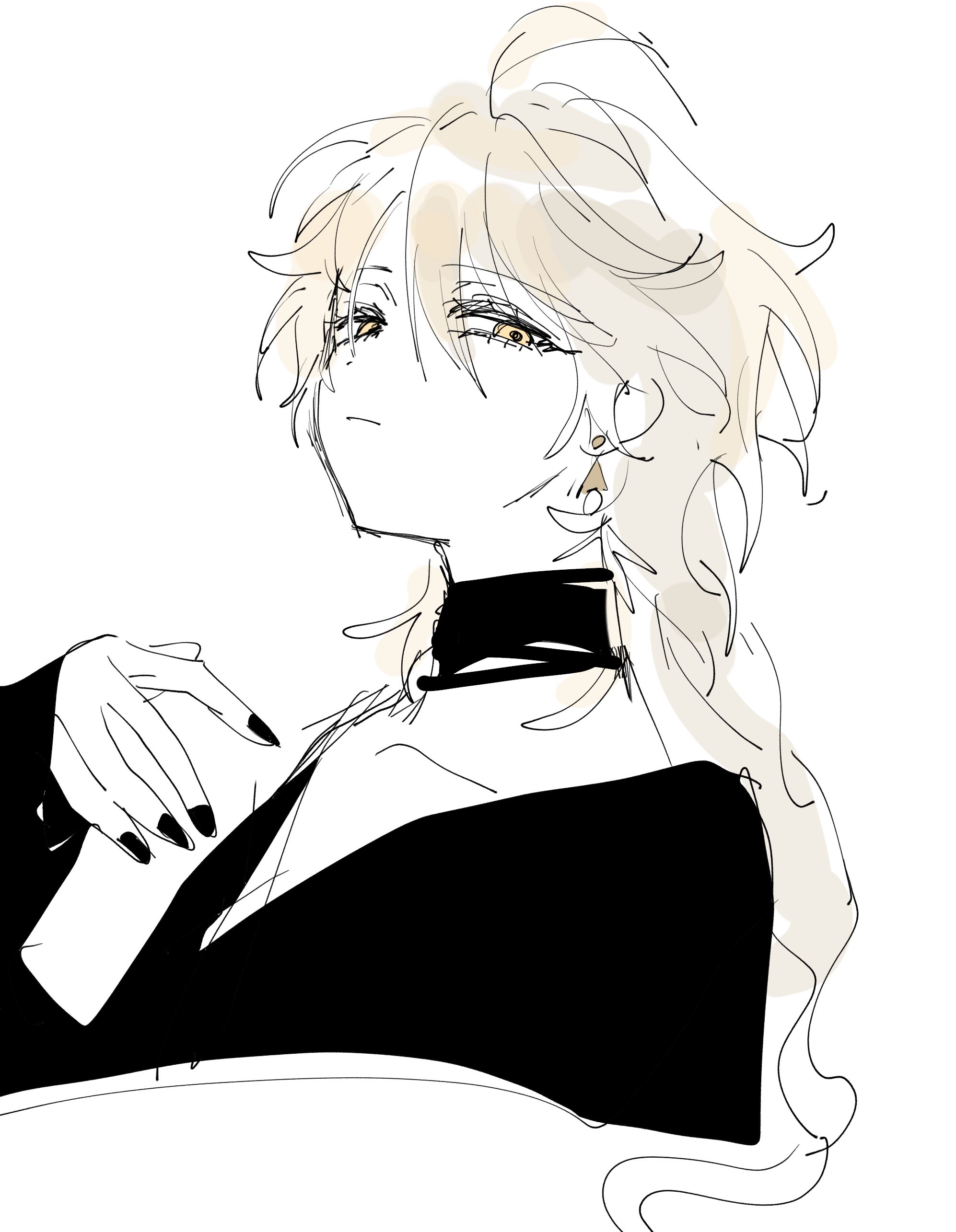 Safebooru - 1boy absurdres aether (genshin impact) ahoge alternate costume androgynous black ...