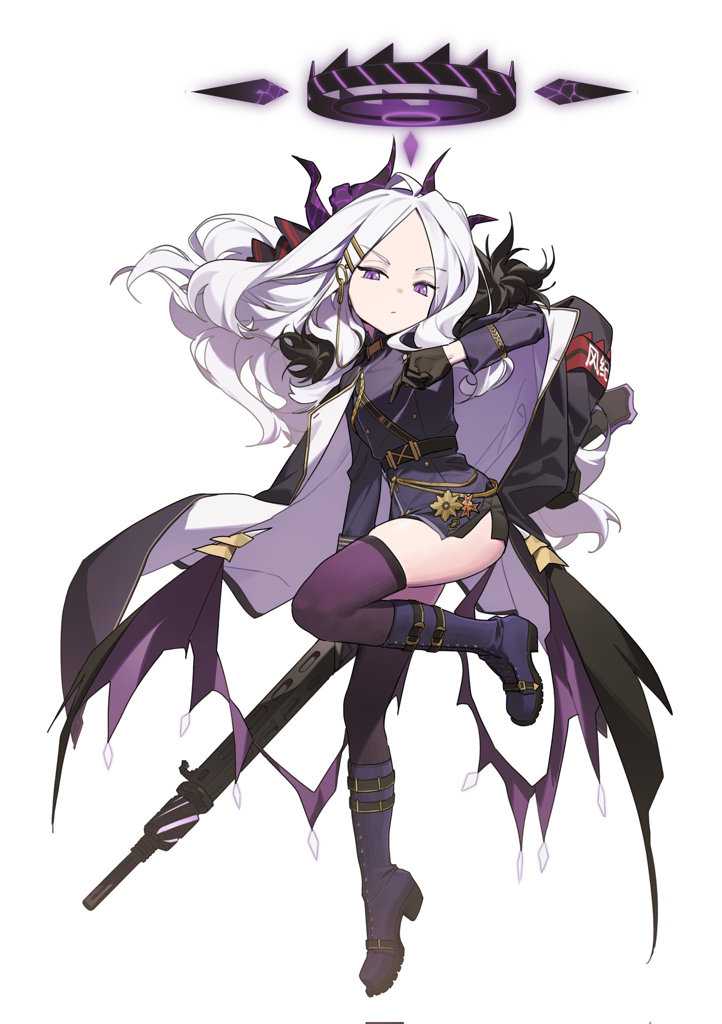 Safebooru - 1girl airseal armband belt black footwear black gloves black skirt blue archive ...