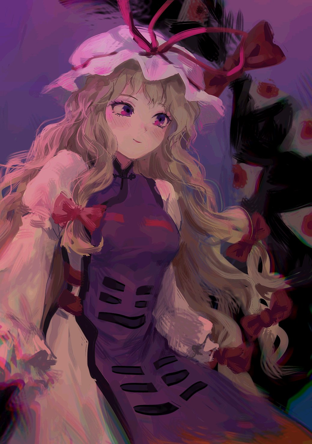 Safebooru - 1girl blonde hair bow closed mouth commentary dress english ...