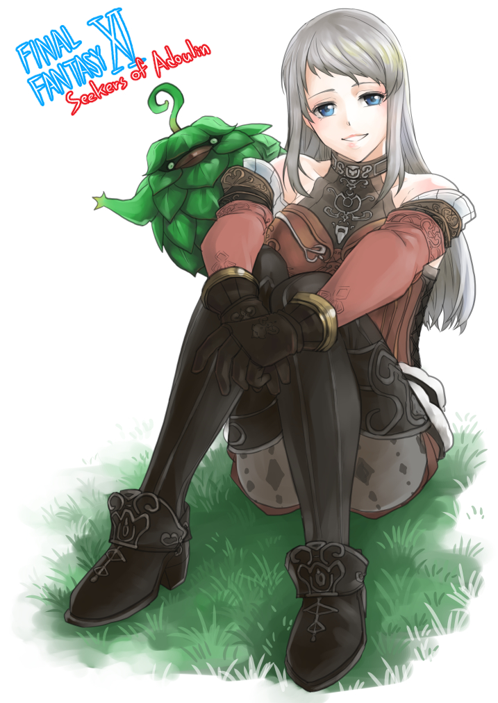 Safebooru - 1girl arciela v adoulin bare shoulders black footwear black gloves black thighhighs ...
