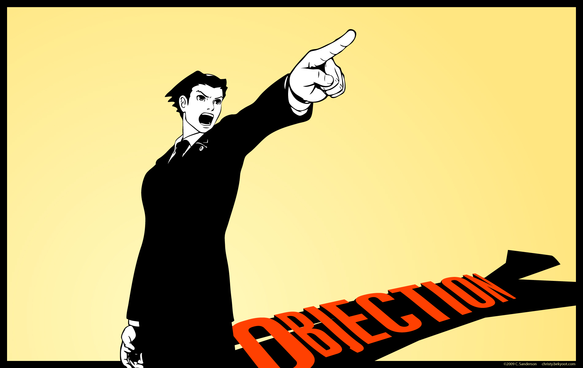 Safebooru - gyakuten saiban objection open mouth phoenix wright ...