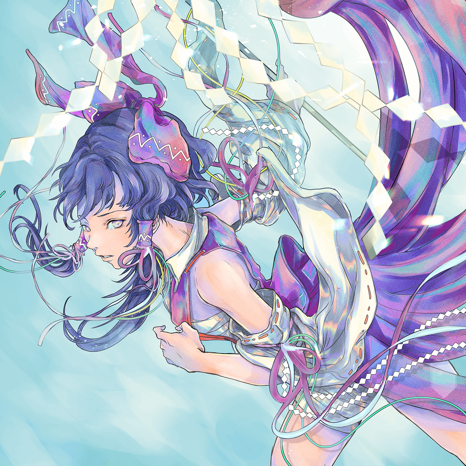 Safebooru - album cover bow brown eyes brown hair check commentary ...