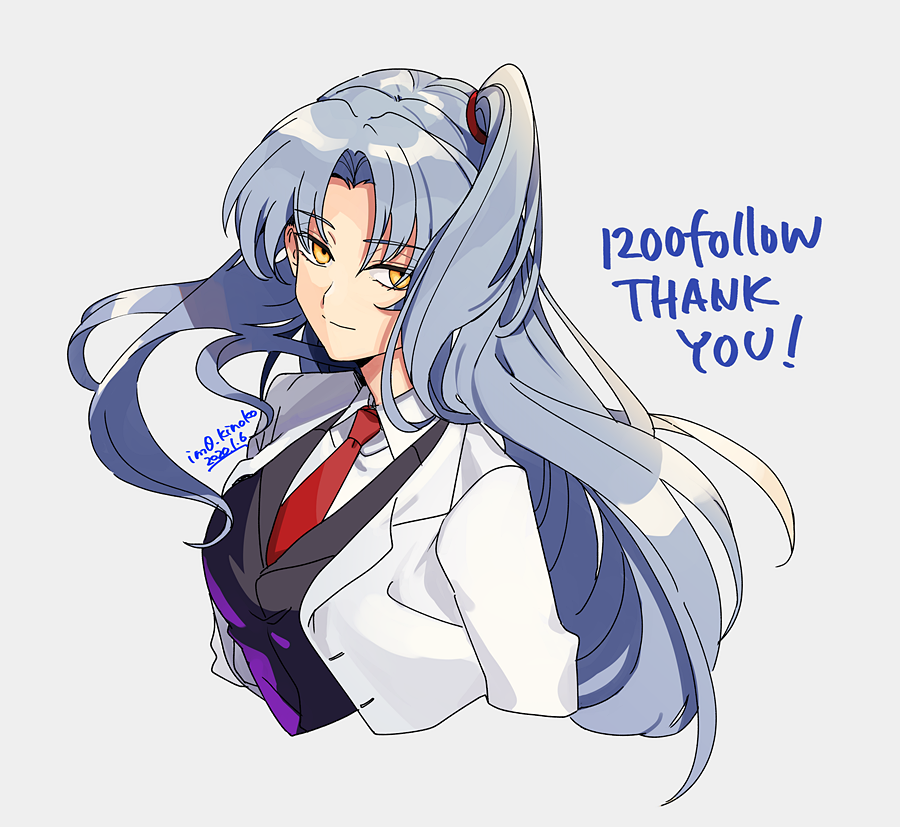 Safebooru - 1girl angela (project moon) black vest blue hair breasts closed mouth collared shirt ...