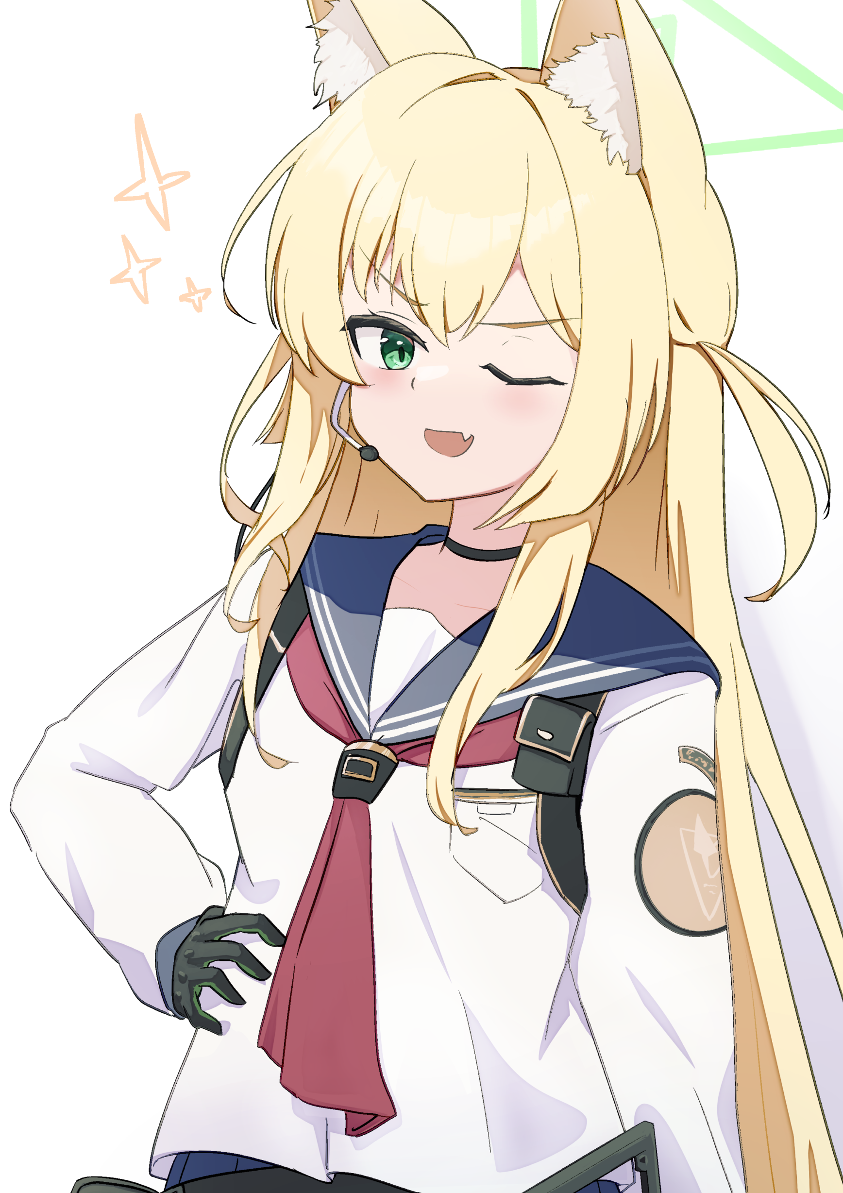 Safebooru - 1girl absurdres animal ears black choker blonde hair blue archive ccveru choker fox ...